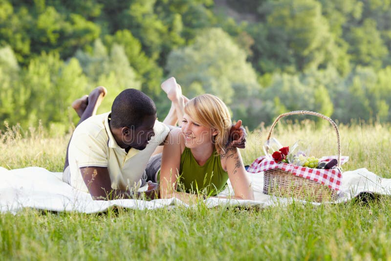 Couple picnicking in park stock image. Image of caucasian - 9834335