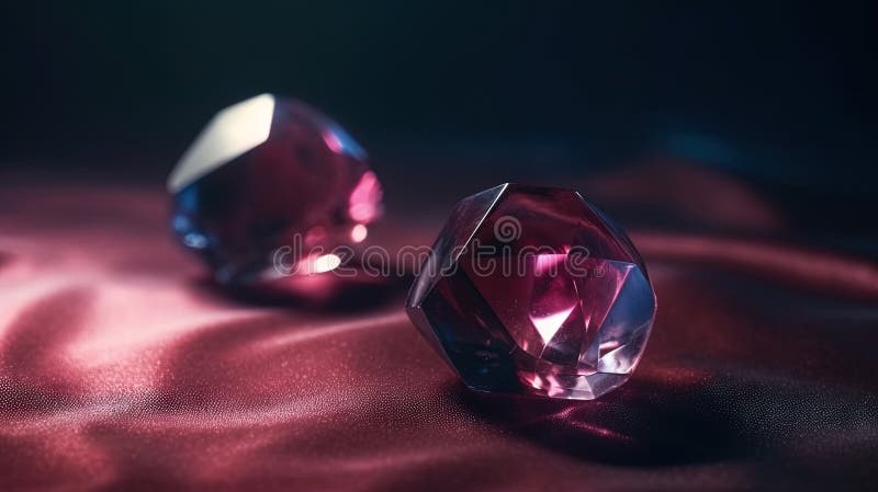 A Couple of Pink Diamonds Sitting on Top of a Table Stock Illustration ...