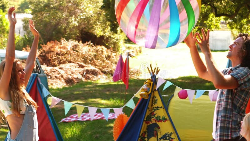 Couple Playing with a Beach Ball Stock Video - Video of couple ...