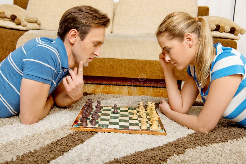 Couple playing chess stock photo. Image of success, relationship ...