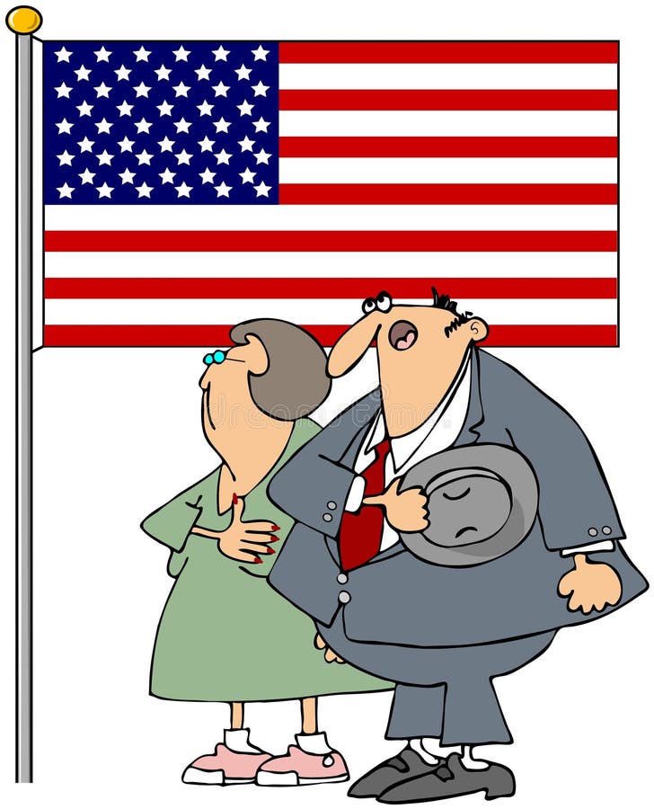 American Flag With The Pledge Of Allegiance Stock Illustration ...