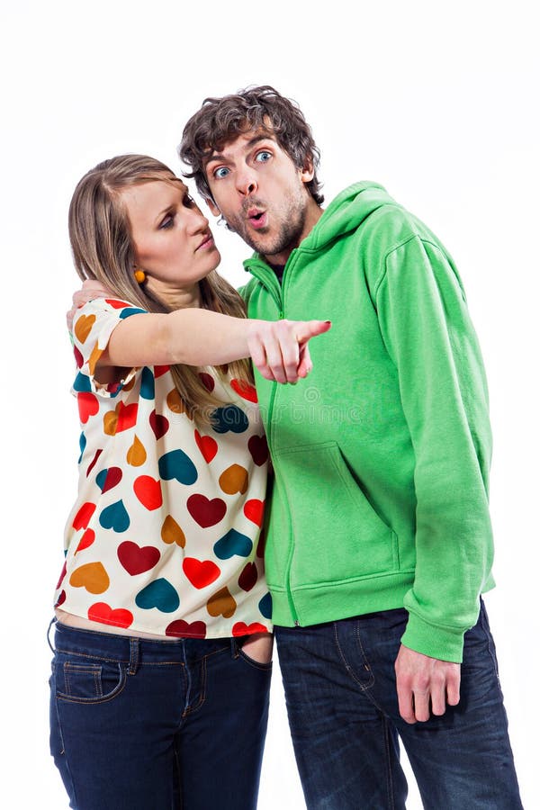 Couple pointing stock photo. Image of adult, young, couple - 28563584
