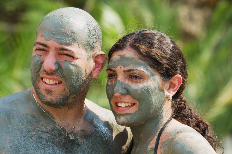 Couple Pose for Photo after Taking Mud Bath in Dalyan, Turkey ...