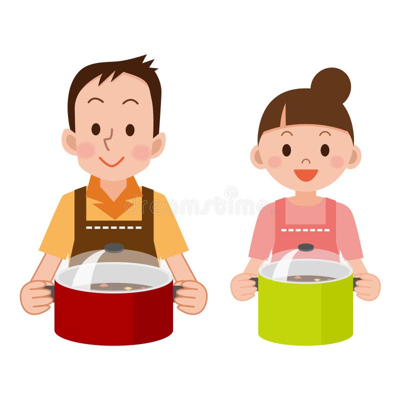 Couple with a pot stock vector. Illustration of symbol - 77742881