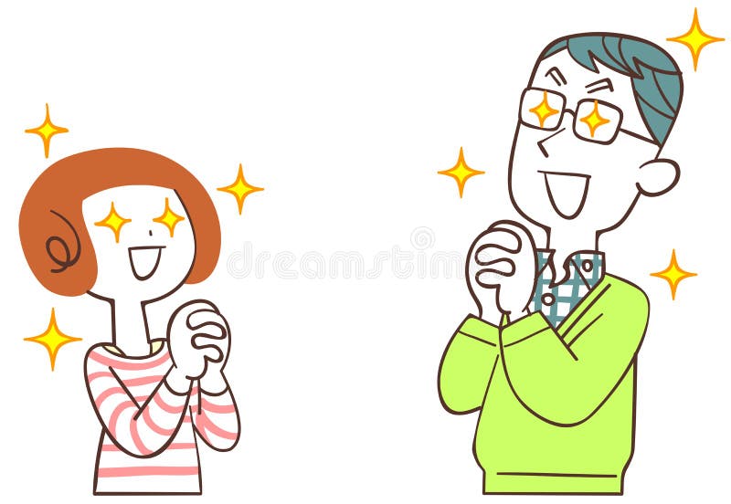 Couple Praying Face To Face Stock Vector - Illustration of face, joyful ...