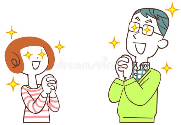 Couple Praying Face To Face Stock Vector - Illustration of face, joyful ...