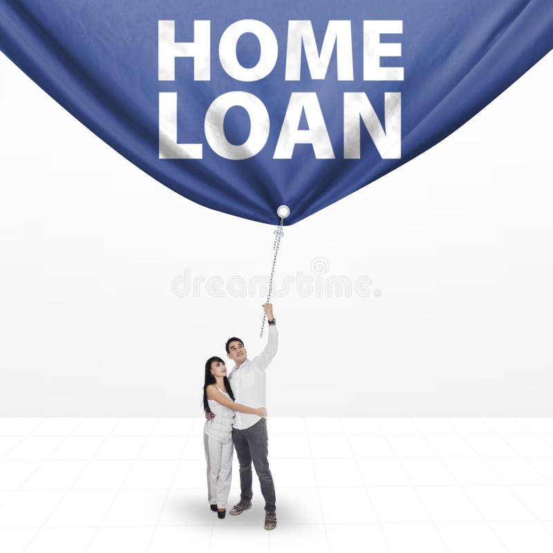 Couple Pulling Home Loan Banner Stock Illustrations – 1 Couple Pulling ...