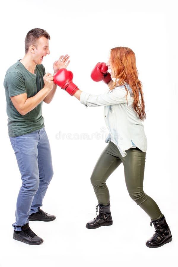 Couple punching stock image. Image of defend, isolated - 49308243