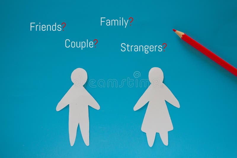 Couple and question mark stock photo. Image of crisis - 157456490