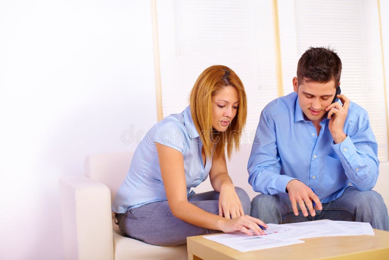 Couple reading documents stock image. Image of love, lovers - 22933893