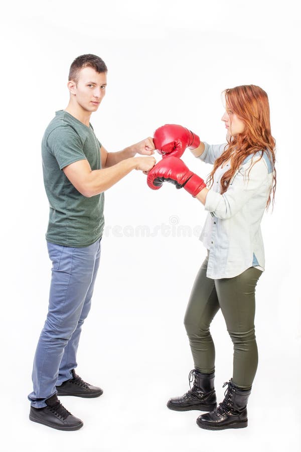 Couple ready for fight stock image. Image of friends - 46845557