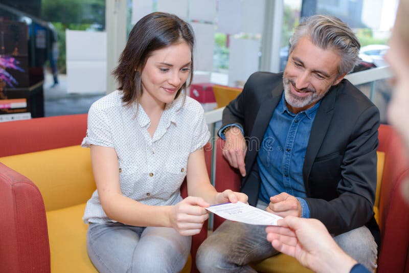 Couple receiving note stock image. Image of home, note - 84260203