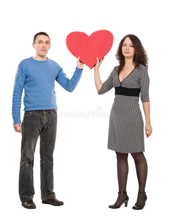 Couple with red heart stock image. Image of married, shape - 7834249