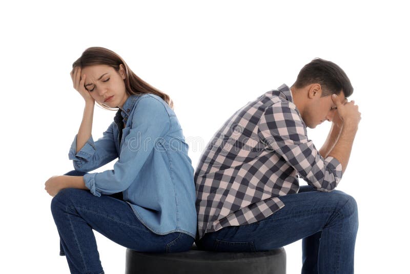 Couple with Relationship Problems on Background Stock Image - Image of ...