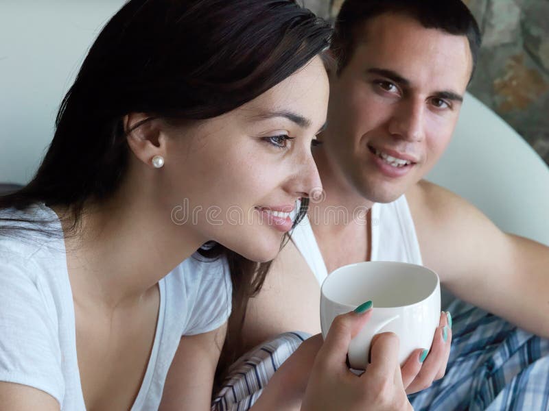 Couple Relax and Have Fun in Bed Stock Photo - Image of adult, leisure ...