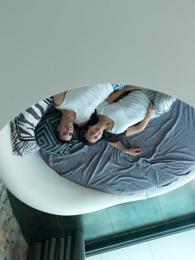 Couple Relax and Have Fun in Bed Stock Image - Image of home, happiness ...