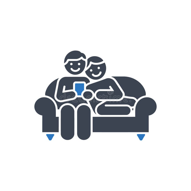 Couple Relaxing Icon stock vector. Illustration of sitting - 384696019