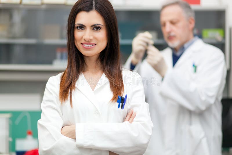 Couple of Researchers in a Laboratory Stock Image - Image of ...
