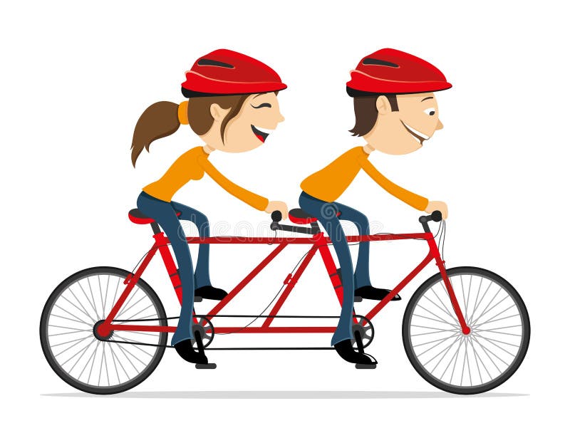 Couple riding a bike stock vector. Illustration of icon - 68056008
