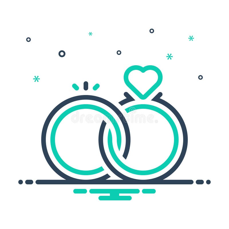 Mix Icon for Couple Ring, Couple and Ceremony Stock Illustration ...