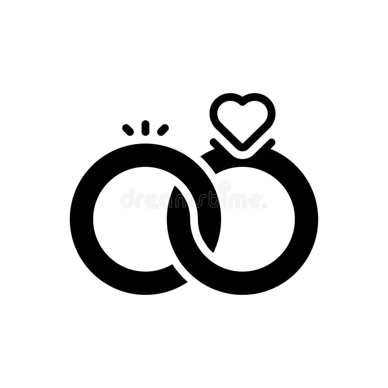 Black Solid Icon for Couple Ring, Couple and Ceremony Stock ...