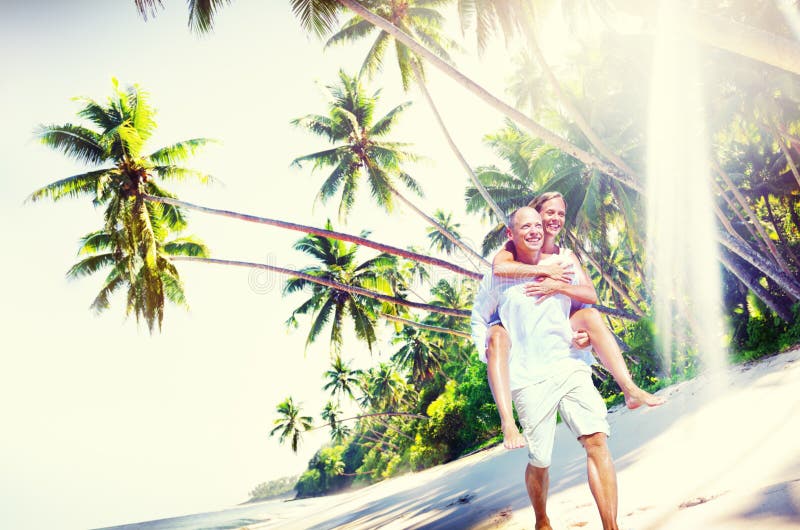 Couple Romance Beach Love Island Concept Stock Photo - Image of ...