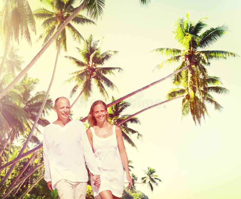 Couple Romance Beach Love Island Concept Stock Photo - Image of scene ...