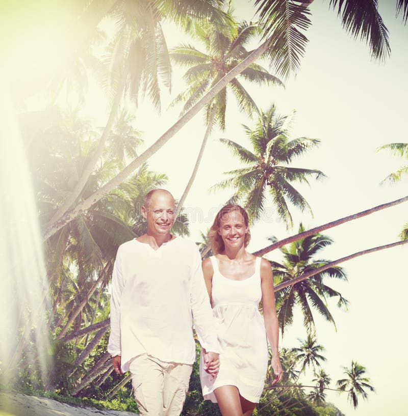 Couple Romance Beach Love Island Concept Stock Photo - Image of dating ...