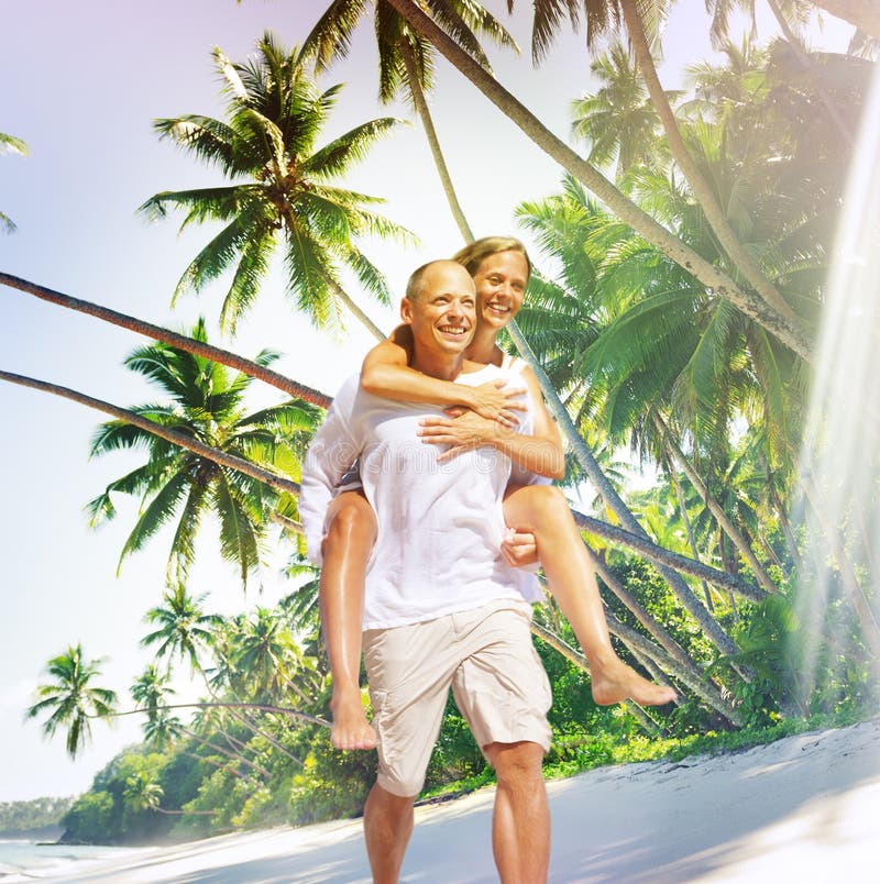 Couple Romance Beach Love Island Concept Stock Photo - Image of beach ...