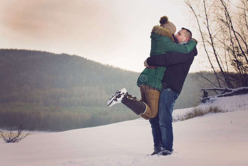 Valentine Kiss stock photo. Image of young, chilly, cold - 452014