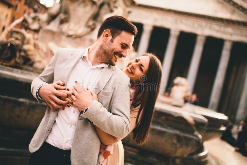 Couple in Rome stock image. Image of dating, young, trip - 68933535