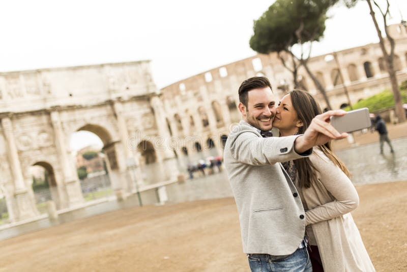Couple in Rome stock image. Image of happy, europe, couple - 69694937