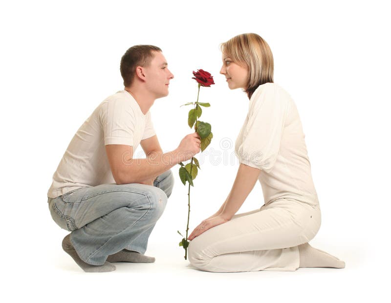 Couple and rose stock image. Image of girls, female, bonding - 13681767