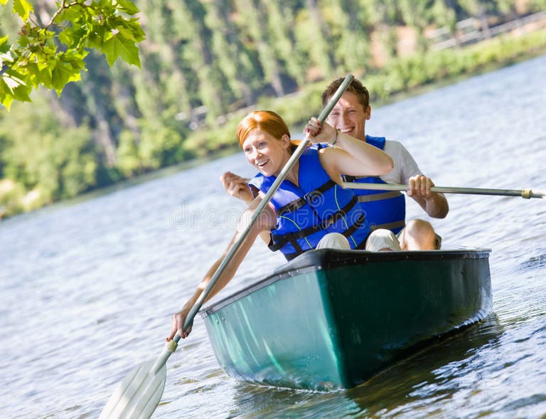 Couple rowing boat stock image. Image of exploration, adventure - 7329909