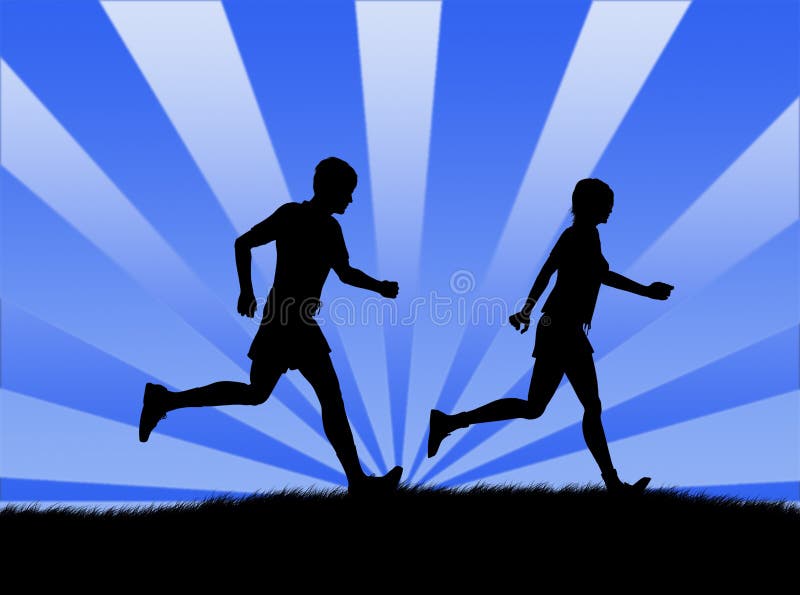 Couple running stock illustration. Illustration of life - 4744881