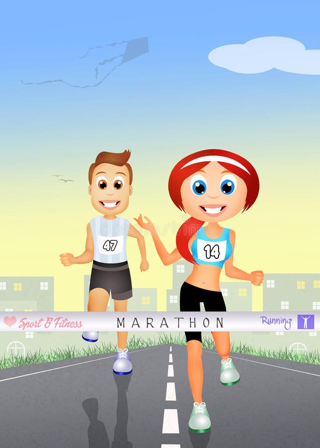 Couple running stock illustration. Illustration of runners - 56400910