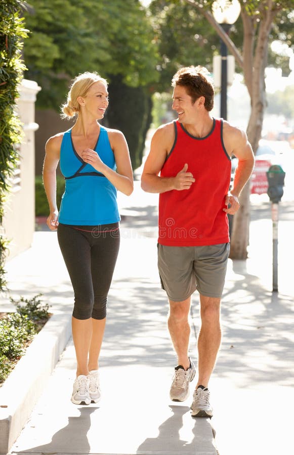 Runner couple stock image. Image of outside, female, exercising - 20297429