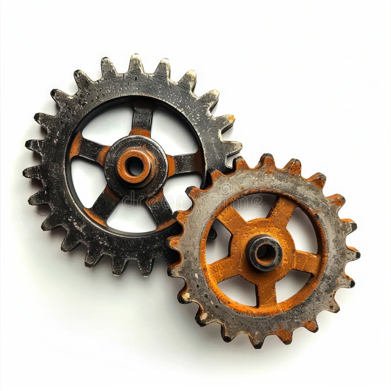 A Couple of Rusty Gears Sitting on Top of Each Other Stock Photo ...