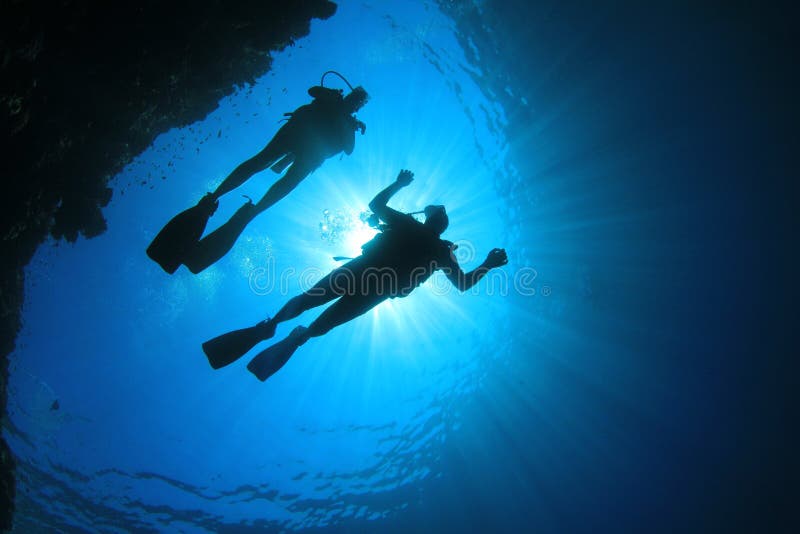 Couple Scuba Diving stock image. Image of blue, ocean - 25793799