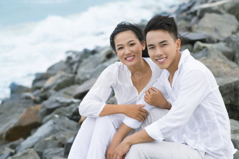 Couple by the sea stock photo. Image of casual, pair - 28055000