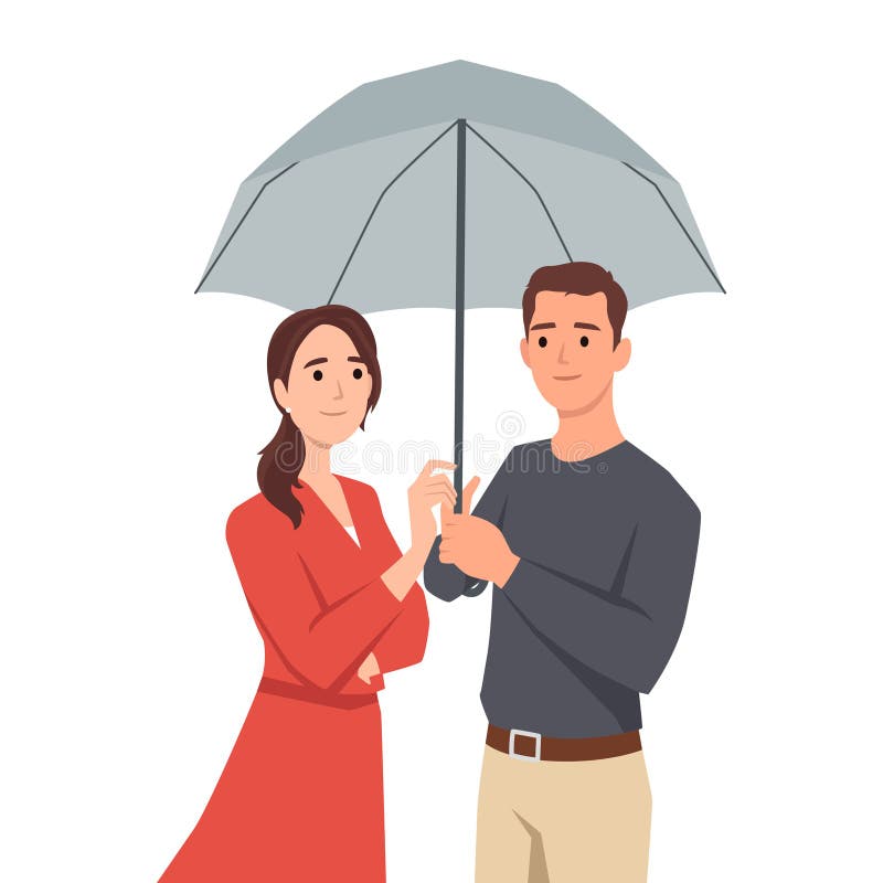Couple Sharing an Umbrella. Symbolizing Warmth, Protection, and ...