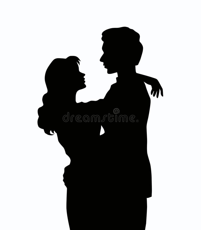 Loving Couple Silhouette Stock Vector Illustration Of Relationship