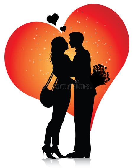 Silhouette Couple Date Stock Illustrations – 11,387 Silhouette Couple ...