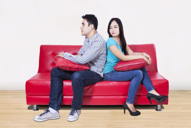 Couple Sitting Back To Back after a Fight Stock Image - Image of ...