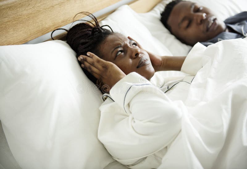Snoring Man - Couple in Bed Stock Photo - Image of insomnia, home: 23995294