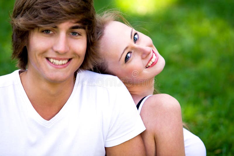 Couple smiling stock photo. Image of lawn, people, friends - 11361768