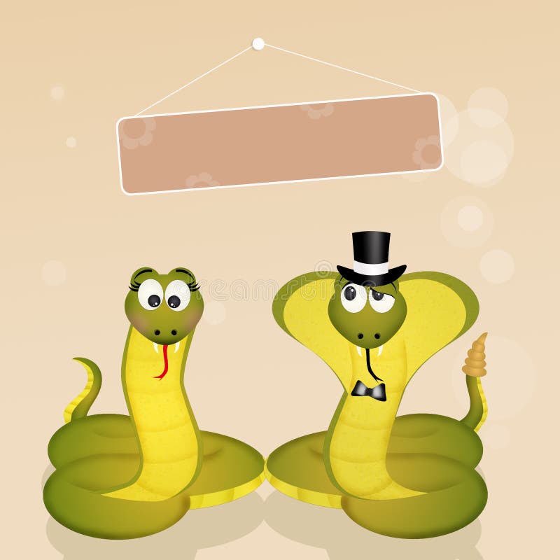 Wedding of snakes stock illustration. Illustration of reptile - 96517510