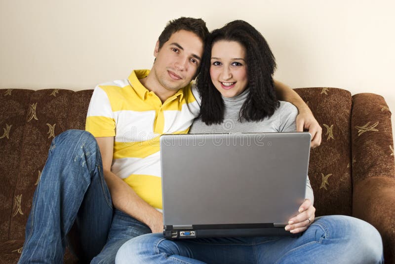 Couple on laptop stock photo. Image of businessman, laptop - 1491908