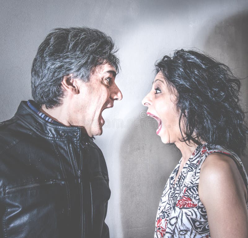 Couple of Spouses Arguing Aggressively Stock Photo - Image of problems ...