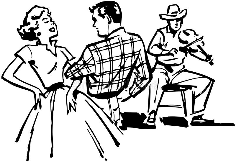 Couple Square Dancing stock vector. Illustration of dances - 42098383